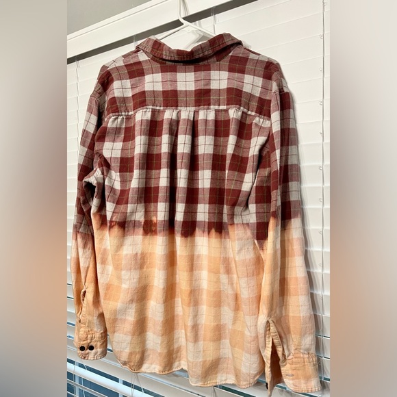 Tops | Bleach Dipped Flannel | Poshmark